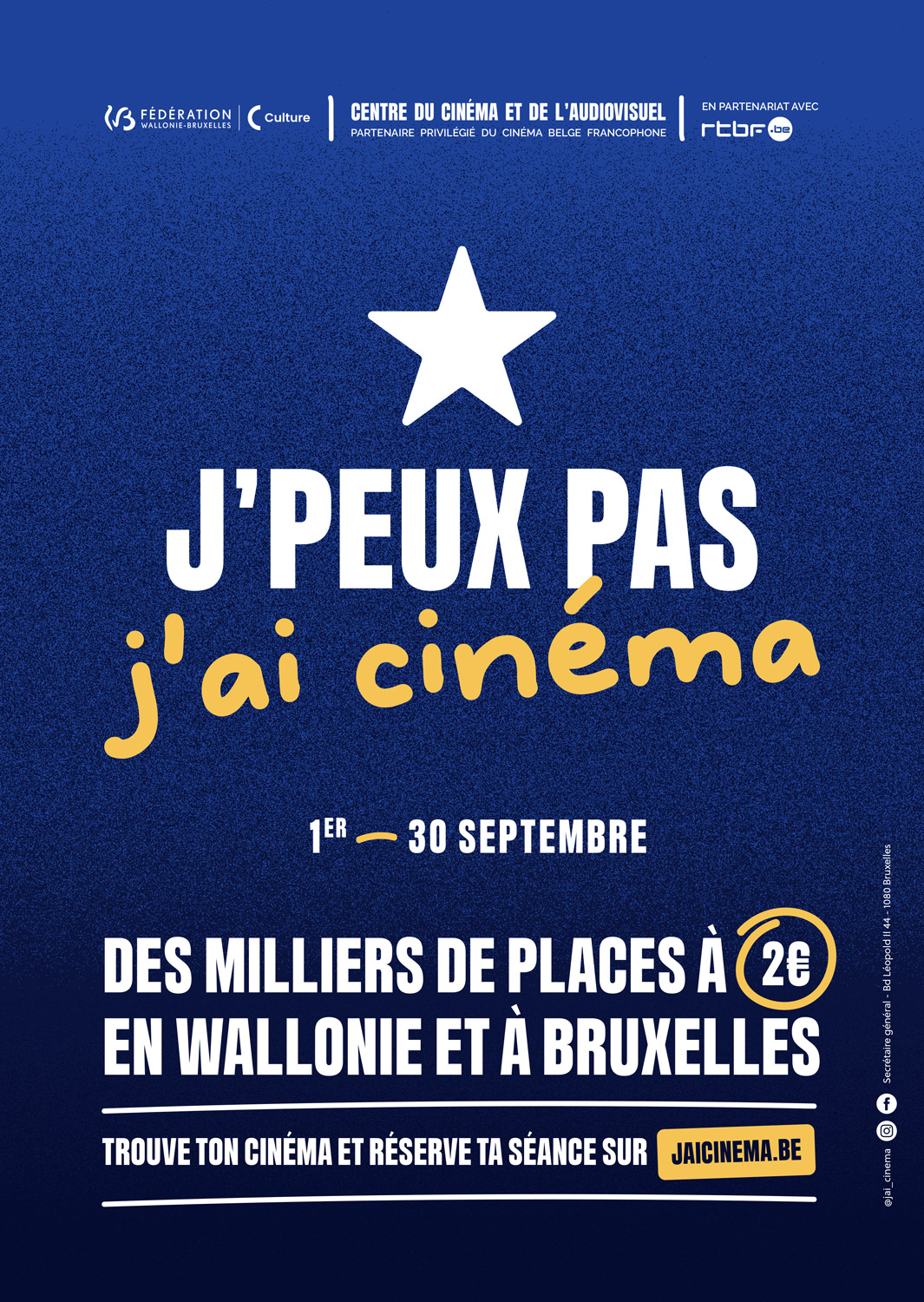 J'PEUX PAS j'ai cinéma | La maison de la culture de Tournai